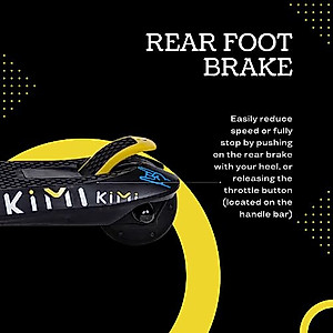 KIMI Yellow 3 Wheel Electric Scooter for Kids, Adjustable Height Folding Scooter w LED Wheel Lights & Thumb Throttle,Toddler Kids Electric Scooter 5mph Max Speed 10 Mile Range,Foldable Scooter Age 3-9