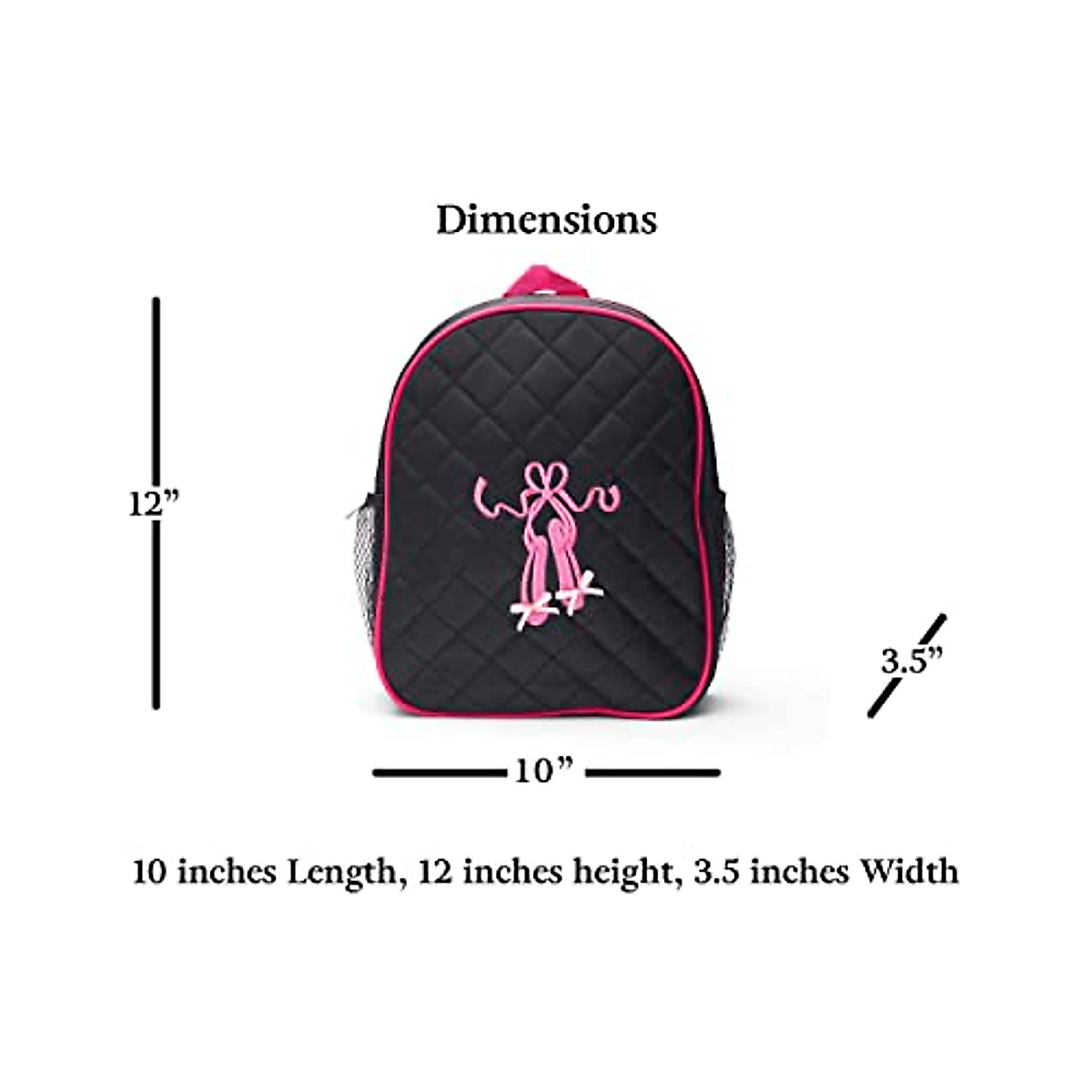 GLOBAL FBA INC Dance Bag For Girls 3-9 Years Old, Backpack Ballet with Padded Straps, Ballet Items, Ballerina Gifts For Little Girls