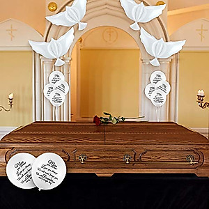 36 Pieces White Memorial Balloons with 4 Pieces Peace Dove Balloons Pigeon Bird Balloons Funeral Remembrance Helium Balloons for Condolence, Funeral, Anniversary, Memorial Services