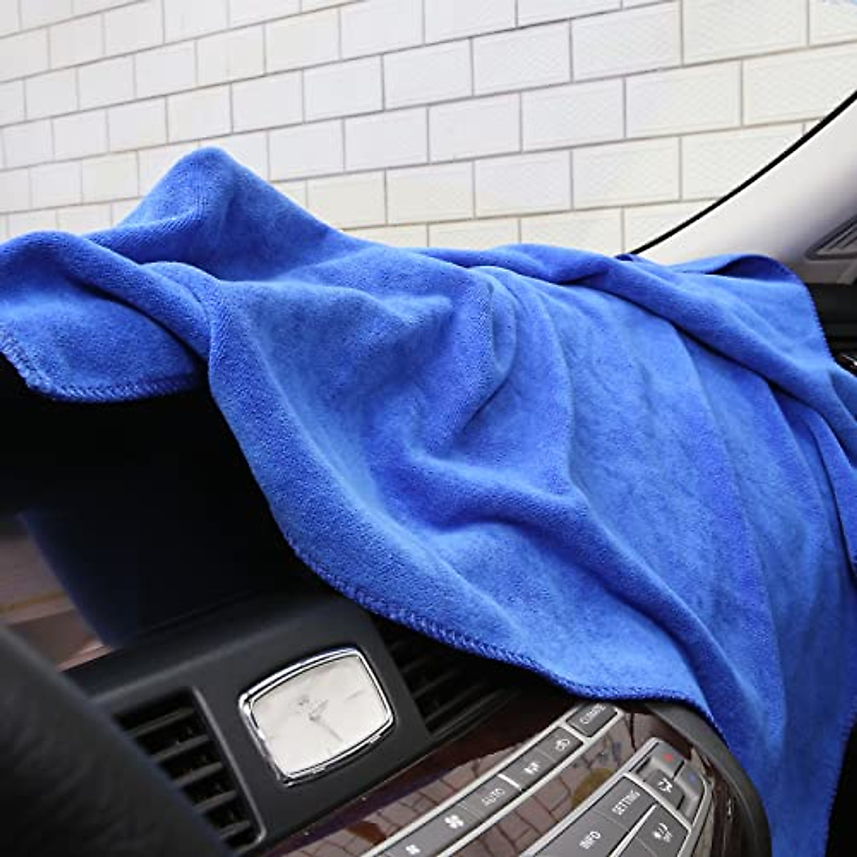 Lusaya Multipurpose Microfiber Towel,Professional Grade car wash Towels ( 2 Pieces 27.5 x 65 ) , Super Absorbent Microfiber Car Towel, for Car, Truck, Locomotive, Yacht，Special Motor Vehicle(Blue, 2)