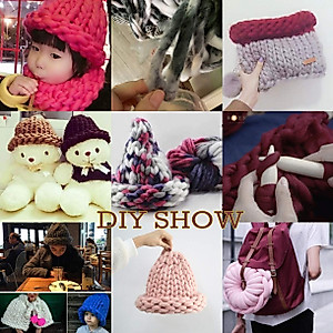 OURVER (No.12 Gray) Super Bulky Arm Knitting Wool Roving Knitted Blanket Chunky Wool Yarn Super Thick Yarn for Knitting/Crochet/Carpet/Hats, 1.1 lbs/500g/17.6 Ounze