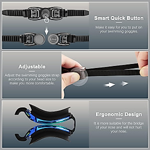 COOLOO Swim Goggles Men, 2 Pack Swimming Goggles for Women Kids Adult Anti-Fog, Purple & Gray