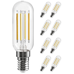 SHINESTAR 8-Pack E12 LED Bulb, 40 Watt Equivalent, 2700K Soft White, Candelabra Base, T6 Edison Light Bulbs, Dimmable