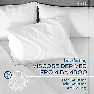 Hotel Sheets Direct 3 Piece Full Size Duvet Cover Set, 100% Viscose Derived from Bamboo Comforter Cover with 2 Pillow Shams, Moisture-Wicking, Silky Soft Texture, Cooling, Breathable, Easy Care, White