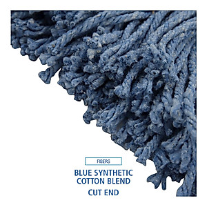 Boardwalk BWK2020B #20 Cut-End Standard Head Cotton/Synthetic Fiber Mop Head - Blue (12/Carton)