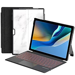 Qulose Surface Pro Keyboard Case, 7 Color Backlight Detachable Keyboard with Trackpad, Case with Keyboard for Microsoft Surface Pro 7+/ 7/6 / 5/4 / 3 Tablet - Grey