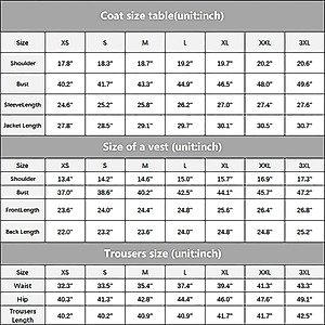 LiveZou Black and Red Suits for Men Classic Fit Tuxedo Blazer Vest Pants Set 3 Pieces Groom Groomsmen Wedding Prom Dress Suit Size XS