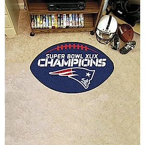 FANMATS 17684 New England Patriots Football Rug - 20.5in. x 32.5in. | Sports Fan Home Decor Rug and Tailgating Mat - Super Bowl XLIX Champions