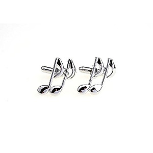 MRCUFF Music 8th Eighth Note Pair of Cufflinks in a Presentation Gift Box & Polishing Cloth