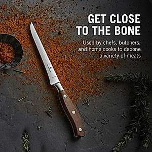 Victorinox Grand Maitre Boning Knife - Kitchen Knife for Cutting Meat - Premium Cooking Knife for Home Kitchen Essentials - Wood Handle, 6"