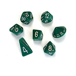 The Dice Lab Set of 7 Skew Dice in Green