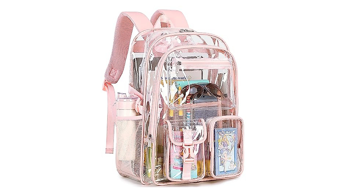 Abshoo Large Clear Backpack - Stylish & Durable Pink Bag