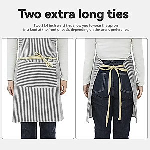 NLUS 2 Pack Waterproof Cooking Apron for Women with Pocket Adjustable Chef Aprons for Kitchen, Cooking, Baking, BBQ, Grill(Blue/Green)