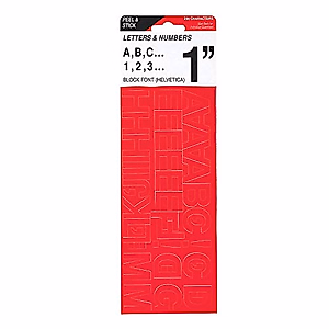 Cosco(R) Vinyl Peel Stick Letters And Numbers, 1in., Helvetica, Red