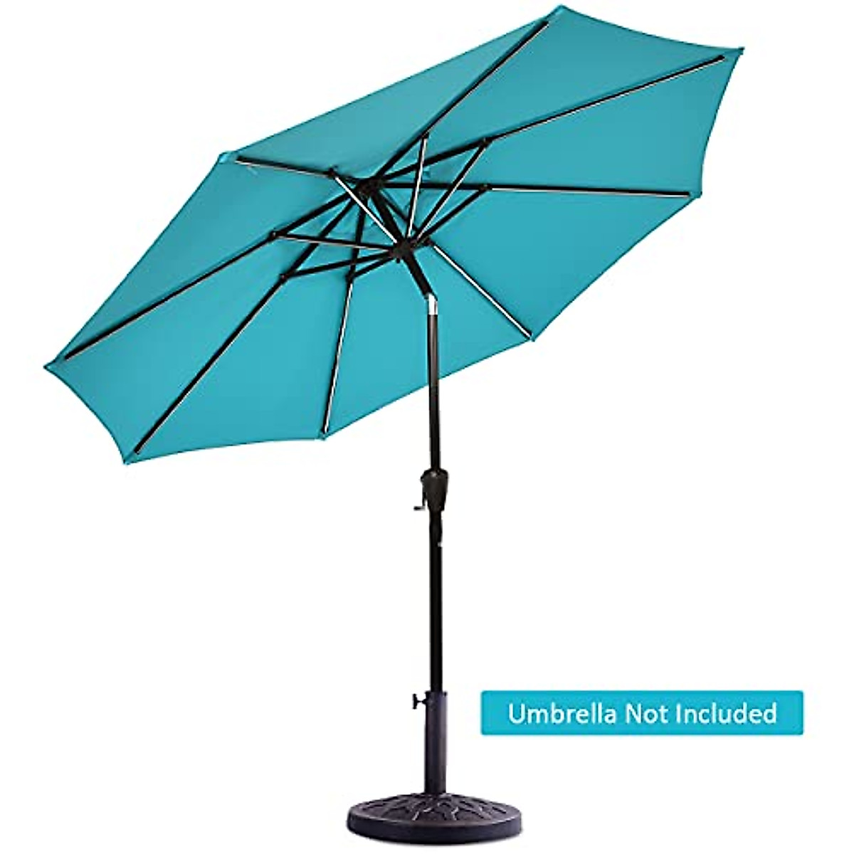 Salches Cast Umbrella Stand, 30lbs Heavy Duty Umbrella Stands for Outside, Outdoor Umbrella Holder for Garden/Beach/Patio/Deck/Porch, Classic Round Market Umbrella Base