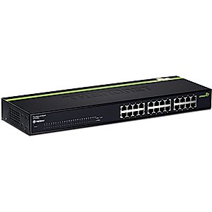 TRENDnet 24-Port 10/100 Mbps GREENnet Switch, 4.8Gbps Switching Capacity, Plug & Play, Metal, Rackmount, Lifetime Protection, TE100-S24g