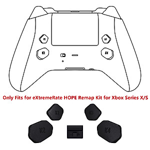 Black Replacement Redesigned K1 K2 K3 K4 Back Buttons Paddles & Toggle Switch for Xbox Series X/S Controller eXtremerate Hope Remap Kit - Controller & Hope Remap Board NOT Included