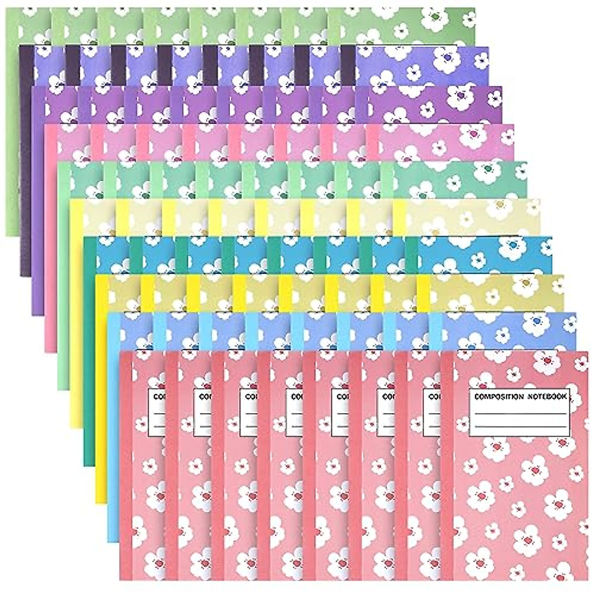 80 Packs Composition Notebook Bulk Wide Ruled Aesthetic Notebook Cute Composition Notebooks 60 Pages Colored A5 Journals For Teen Girls Students School Supplies