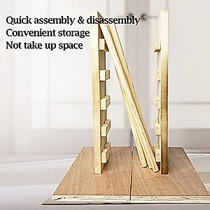 kathson Rabbit Jump Bar, Natural Wood Toy Set Adjustable Height Jump Hurdle Bar Rabbit Exercise Obstacle Training Games