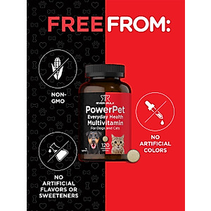 Horbäach Pet Multivitamins for Dogs & Cats | 120 Chewable Tablets | Health Support Supplement | Non-GMO, Gluten Free | by River & RULA