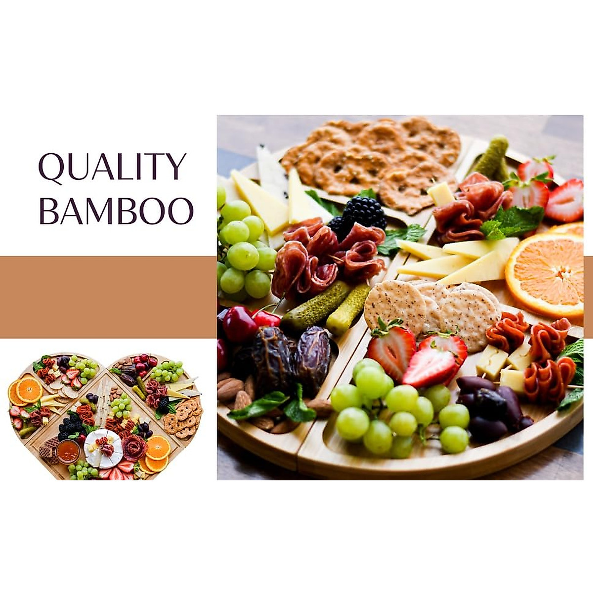 Generic 3 Piece Magnetic Charcuterie Boards Gift Set: Charcuterie Board Set, Bamboo Cheese Board Set for Mom | House Warming Gifts New Home | Wedding Gifts for Couple, Bridal Shower Gift