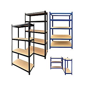 Huini Storage Shelving Utility Storage Shelves Metal Shelving Units Adjustable Bookcases,63" Hx32 Wx16 D , 4 Tier, Black
