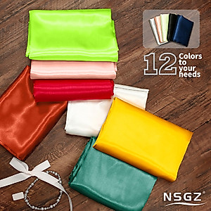 NSGZ Silver Grey Satin Fabric by The Yard, 2 Yards 60" Wide Silky Fabric, Solid Satin Cloth Fabric for Bridal, Wedding, Dress, Crafting, Decoration