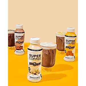 Super Coffee, Iced Keto Coffee (0g Added Sugar, 10g Protein, 80 Calories) [Mocha Latte] 12 Fl Oz, 12 Pack | Iced Coffee, Protein Coffee, Coffee Drinks, Smart Coffee - SoyFree GlutenFree