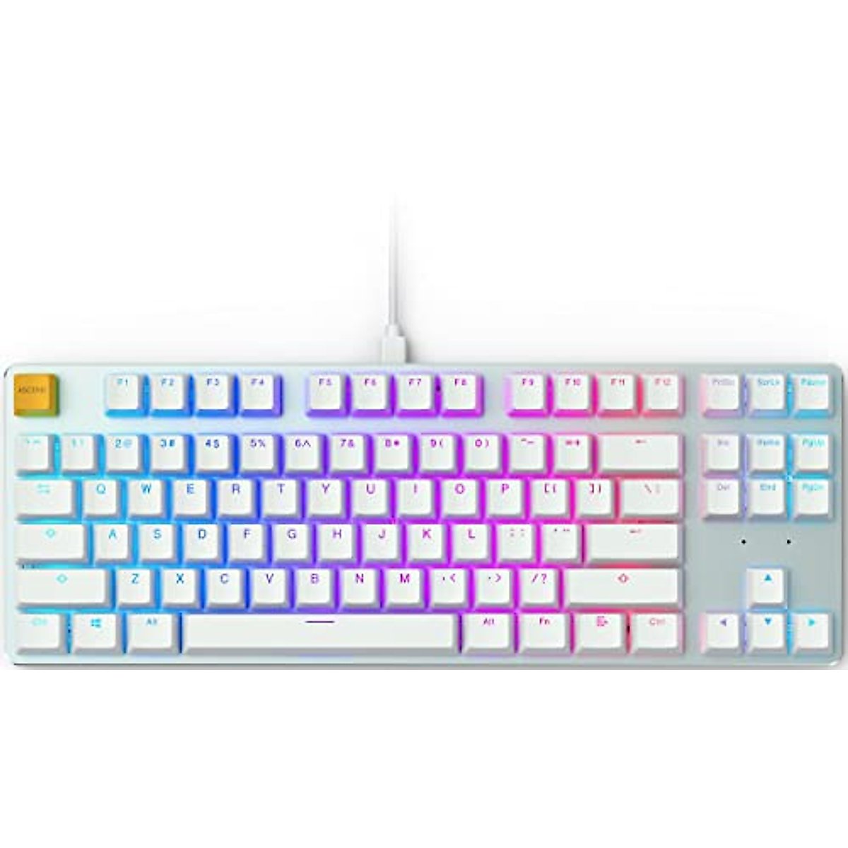 Glorious Custom Gaming Keyboard - GMMK 85% Percent TKL - USB C Wired Mechanical Keyboard - RGB Hot Swappable Switches & Keycaps - Silver/White Metal Top Plate