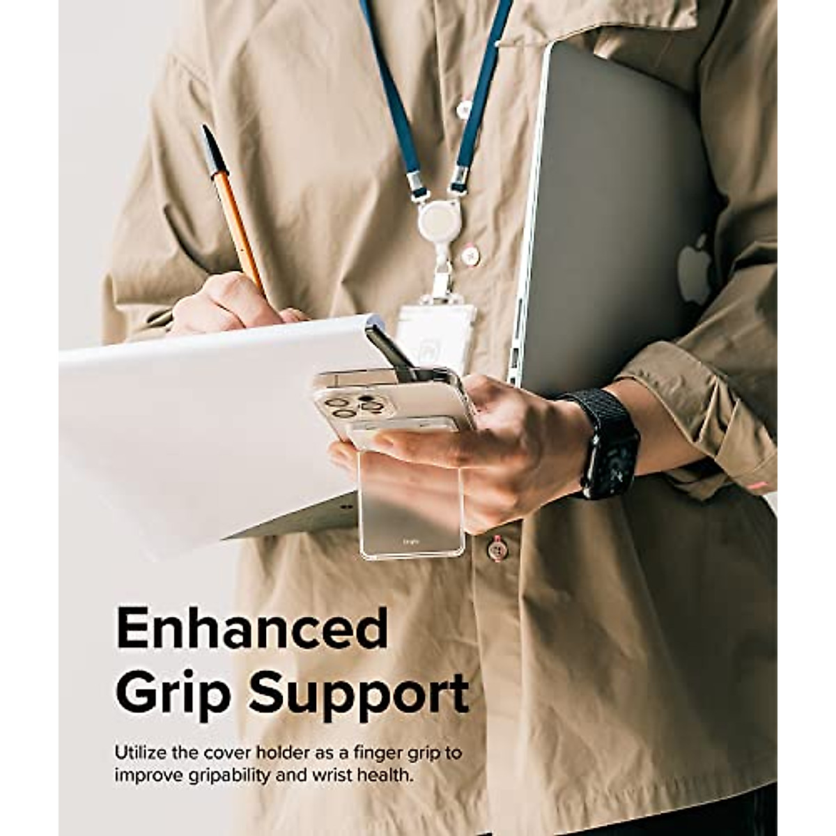 Ringke Stand Slot Card Holder [Phone Wallet Stick on + Stand] ID & Credit Card Holder for Phone Case, Solid Card Wallet with Phone Kickstand Compatible with iPhone Galaxy Android - Clear Mist