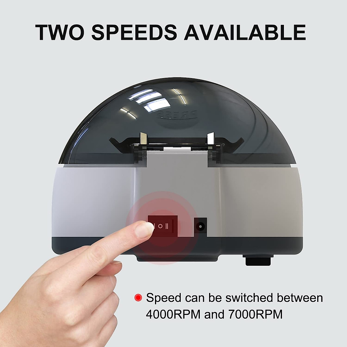 Lab Mini Centrifuge Machine Bechtop Microcentrifuges 4000rpm/7000rpm Adjustable 3 in 1 Rotor for 0.2/0.5/1.5/2mL Tube Capacity