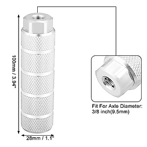 X AUTOHAUX 4pcs Aluminum Alloy Rear Foot Pegs Footrests Universal Silver Tone for BMX MTB Bike Bicycle Fit 3/8 Inch Axles