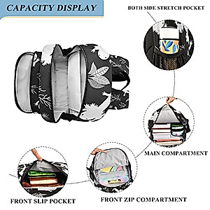 Glaphy Vintage Axolotl Fish Pattern Backpack Lightweight Laptop Backpack School Bag Student Travel Daypack with Reflective Stripes