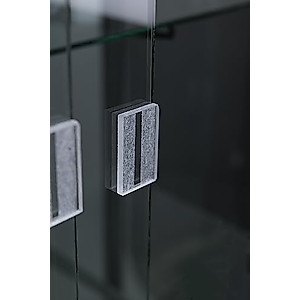 Wisdomfur Ledge top Counter with Showcase,4ft，Display Case Front, Tempered Glass, Locking Drawers & Shelves，Black