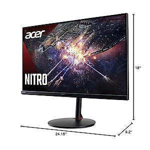 Acer Nitro XV272U KFbmiipruzx 27" WQHD 2560 x 1440 Gaming Monitor | AMD FreeSync Premium | Agile-Splendor IPS 600 | 300Hz Refresh Rate | Up to 0.5ms | USB 3.1 Type-C, Display Port & 2 x HDMI 2.1