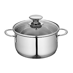 Küchenprofi K2370702816 Mini Stockpot with Glass Lid, 6.25" Diameter, Silver