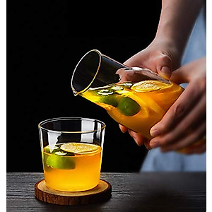 Bedside Water Carafe Set with Tumbler Glass Set Mouthwash Bottle for Bathroom, Bedroom Nightstand, 17oz/500ml(Clear)