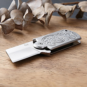 NBFDY Small Pocket Knife, EDC Pocket Knife, D2 Steel Blade and Stainless Steel Handle, Package Opener Box Cutter Knife(KPQ-306L)