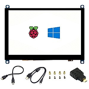 Bicool 5inch HDMI LCD Rev 4, 800x480 Capacitive Touchscreen Monitor TFT Display for All Raspberry Pi 4B/3B+/3B/Zero/Zero W/WH, Support Windows 10/8.1/8 / 7,5-Points Touch Driver Free Toughened Glass