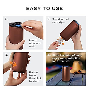 Thermacell Mosquito Patio Shield Repeller; Includes 12-Hour Refill; Highly Effective Mosquito Repellent for Patio; Bug Spray Alternative; Scent Free; No Candles or Flames