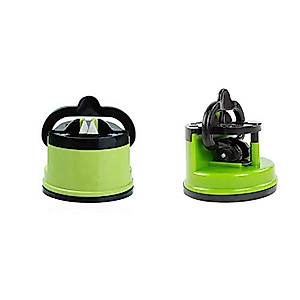 MS.CLEO 2 Pack Cup sharpener - Knife Sharpener, Kitchen Knife Sharpener with Suction Cup, Sharpens Dull Knives Quickly (Red + Green)