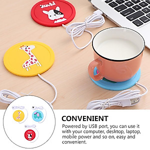 SOLUSTRE 3pcs Heating Coaster Coffee Coasters Heated Mug for Coffee Coffee Warmers Silicone Heating Coaster Mug Warmer Coaster Heater Coaster Mat Office Cup Warmer USB Heating Coaster Gift