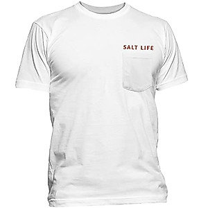 Salt Life Sailin Flag Short Sleeve Classic Fit Shirt, White, Medium