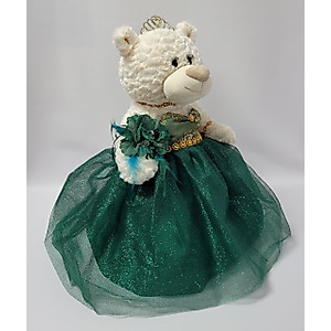 KINNEX COLLECTIONS SINCE 1997 20" Quince Anos Quinceanera Last Doll Teddy Bear with Dress (Centerpiece) ~ ARC16831-33 (Emerald Green)
