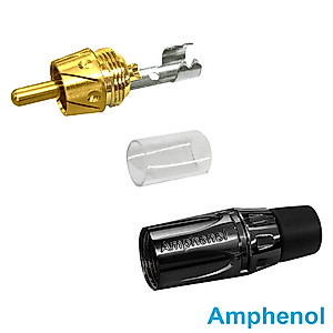 WORLDS BEST CABLES 1 Foot – TS to RCA Cable – Mogami 2964 Audio Interconnect Cable & Neutrik NP2X-B & Amphenol ACPL-CBK Gold Plugs - CUSTOM MADE