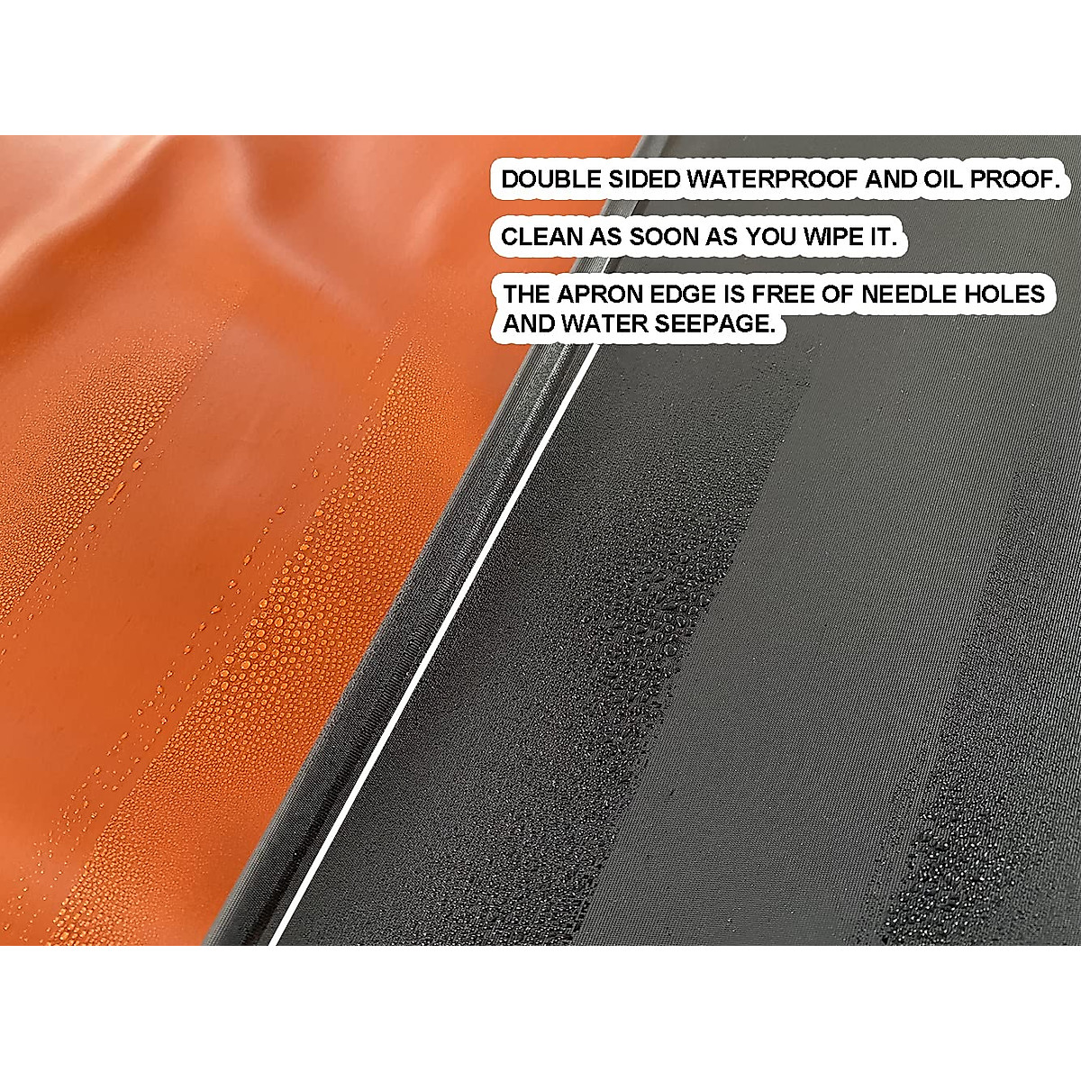 ETBOL Chemical Resistant Vinyl Apron - Black Plus Size Unisex PVC Aprons for Dishwashing,Dog Grooming,Gardening,Fish Cleaning,Lab Work