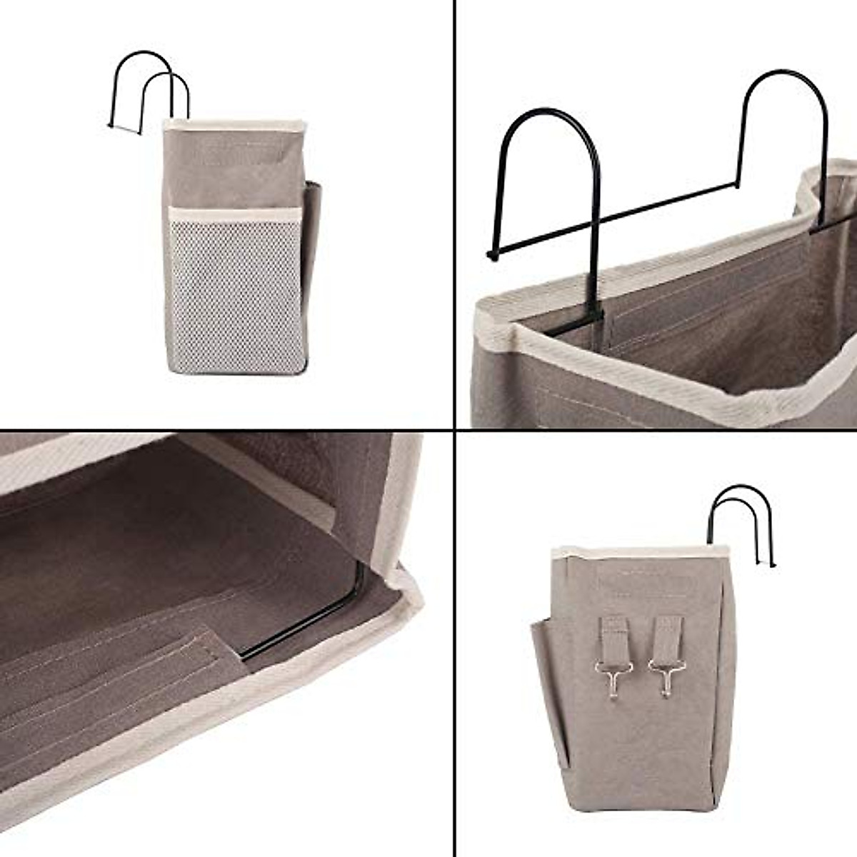Bedside Caddy/Bedside Storage Bag Hanging Organizer for Bunk and Hospital Beds,Dorm Rooms Bed Rails,Can be Placed Glasses,Books,Mobile Phones,Keys ,daily supplies (E-style)