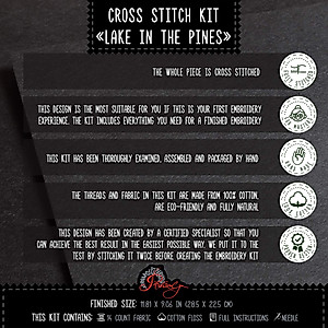 Povitrulya Lake Amid Pines - Counted Cross Stitch Kit with Forest Landscape Pattern