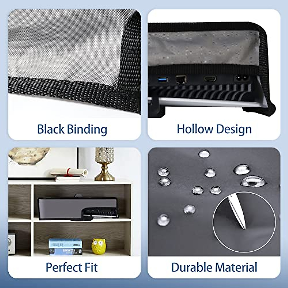 Horizontal PS5 dust cover Waterproof Anti-Scratch Protector Sleeve Dust Cover For PS5 Console Guard With Back Cable Port For Playstation 5 Console Digital & Disk Version