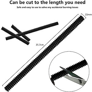 4PCS Silicone Oven Rack Protectors Heat Resistant Protection Toaster Baking Edge Shields Prevent Burns (Black)